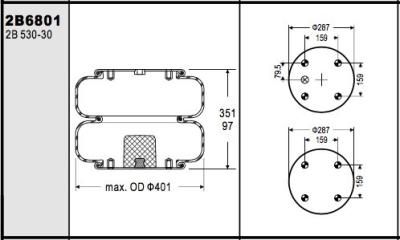 China W01-358-6801 Air Spring 21-2 Industrial Air Spring Contitech Hendrickson S2734 for sale
