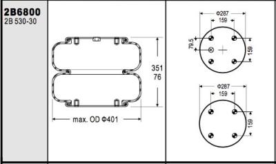 China Contitech FD530-30 518 W01-358-6800 Firestone Air Spring WATSON & CHALIN AS-0034 for sale
