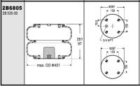 China Firestone W01-358-6805 Industrial Air Spring 21-2 Goodyear 2B14-462 Ridewell 1003586805C for sale