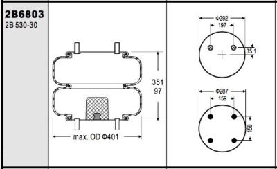 China Goodyear 2B14-366 Firestone Air Spring W01-358-6803 Hendrickson Trailer S6412 for sale