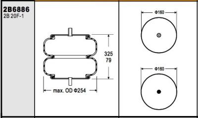 China Watson & Chalin # AS-0058-1F Air Spring Suspension Firestone W013586886 Bellows NO. 20-1 for sale