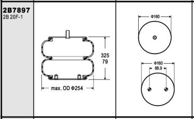 China 002878 Double Convoluted Air Spring 257-1 W013587897 12 Months Warranty for sale