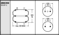 China W013586392 Industrial Air Spring Double Convoluted 20-2 Arvin Meritor 2258-G-1489 for sale