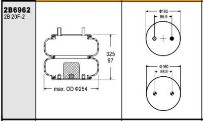 China Hendrickson Trailer S-21323 Truck Air Spring Suspension Firestone W013586962 for sale