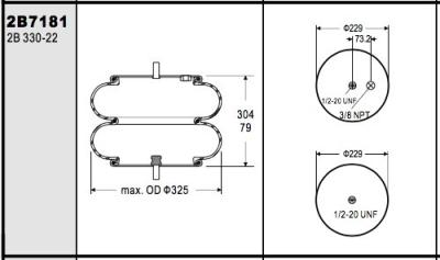 China W01-358-7181 Goodyear Air Spring 2B12-411 ContiTech Number FD330-22 472 for sale
