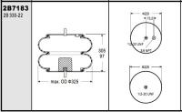 China 2B12-412 W01-358-7183 Firestone Air Spring For Fruehauf Number UCA0112 With Bumper for sale