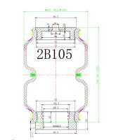 China 2B105 Industrial Air Spring Bags With Natural DIA. 105 MM MAX DIA.120MM For Modification of Cars for sale
