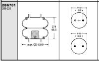 China W01-M58-6910 Industrial Air Spring Suspension Refer To Goodyear 2B9-220 for sale