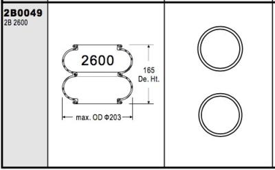 China 4.6 lbs Industrial Air Spring Shock Bellows Number 224 0.2-0.8 M Pa Pressure Ability for sale