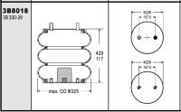 China Goodyear 3B12-303 Industrial Air Spring W013588018 Triangle 4434 GUOMAT 3B8018 for sale