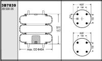 China W013587839 Industrial Air Spring Triple Convoluted Air Bag​ For Euclid / Meritor E-FS7814 for sale