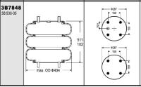 China W01-358-7848 Compressed Height 114 MM Industrial Air Spring FT53035439 3B14-360 for sale