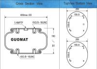 China Two Ply Bellows W01-M58-6101 Single Convoluted Air Spring GUOMAT NO.1B53014 1/4 NPT Air Inlet for sale
