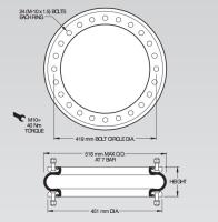China W01-M58-6966 Industrial Air Spring Shocks Firestone Style 121 Bead Rings Ribbed Neck for sale
