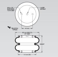 China W01M586160 Firestone Industrial Air Bags / Rubber Bellows NO. 25 Double Convoluted Air Bag for sale