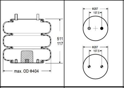 China W013587850 Industrial Air SpringBellow NO. 333 Triple Convoluted Air Bag Goodyear 3B14-452 for sale