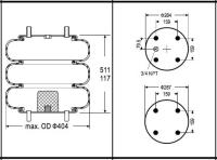 China Contitech FT530-35537 Triple Convoluted Air Bag / Air Spring Firestone W013587853 for sale