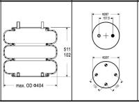 China W01-358-7859 Firestone Contitech FT 530-35 523 HENDRICKSON AUx.001285 Air Spring for sale