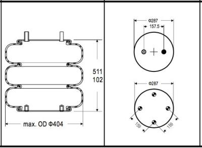 China W01-358-7859 Firestone Contitech FT 530-35 523 HENDRICKSON AUx.001285 Air Spring for sale
