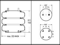 China FT530-35726 Contitech Suspension Air Spring Firestone W013587872 For HENDRICKSON Aux 004828 for sale