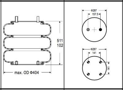 China FT530-35726 Contitech Suspension Air Spring Firestone W013587872 For HENDRICKSON Aux 004828 for sale