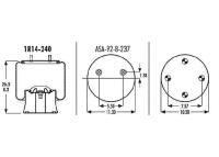 China 1R14-240 Goodyear Rolling Lobe Truck Air Springs Flexmember 566-28-2-240 for sale