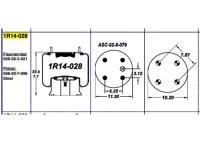 China 1R14-028 Goodyear Air Spring Rolling Lobe Airbag Ridewell S2573C for sale