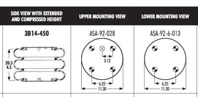 China 556-33-8-335 3B14-450 Air Spring Bellows For Automann ABSP3B32RA-7845 for sale