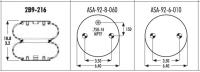 China 2B9-216 Enidine YI2B9-2 Double Bellow Industrial Air Spring DINA AZ-8127-19 for sale