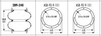 China 159mm 2B9-240 Goodyear Air Spring W013587119 MCI 12C-1-36 Prevost 63-0166 for sale