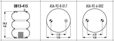 China 3B12-415 Goodyear Air Springs Suspension 578-93-3-105 FIRESTONE W013588038 for sale