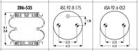 China Goodyear 2B6-535 Air Spring with 160mm Stroke and 178mm Maximum Diameter - Aluminum Alloy Construction for sale