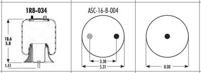 China Goodyear 1R8-034 Air Spring - 231mm Diameter Rolling Lobe Bellows for Truck & Bus Suspension for sale