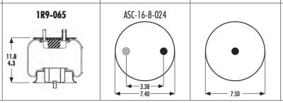 China 1R9-065 Goodyear Rolling Lobe Truck Air Suspension Springs for sale