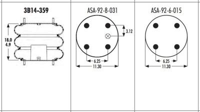 China 3B14-359 Goodyear Triple Convoluted Air Bags  578933350 for sale