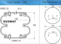 China Industrial Air Spring FD 70-13 Double Convoluted Air Bag 146mm Diameter 0.2-0.8 MPa Pressure Range for sale