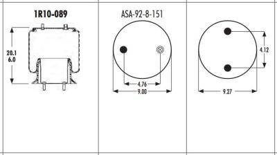 China 1R10-089 Goodyear Air Spring Super Cushion Bellows NO. 566-22-3-021 For 10530087 for sale