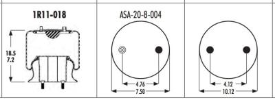 China 1R11-018 Goodyear Rolling Lobe Airbag Bellows NO. 566-22-3-006 For KENWORTH K-102-A for sale