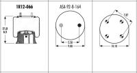 China Goodyear 1R12-066 Air Spring 228.6mm Top Plate 165.1mm Collapsed Height for Load Guard SC2036 for sale