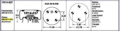 China 1R14-037 Goodyear Air Spring Flexmember 566-28-3-015 FIRESTONE W013589215 For HENDRICKSON B-3648 for sale