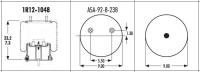 China Goodyear 1R12-1048 Rolling Lobe Air Spring with 9.8 Inch Base Plate and 7.3-23.2 Inch Height Range for sale