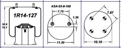 China 1R14-127 Goodyear Air Spring Flexmember 566-28-3-031 FIRESTONE W01-358-9264 For Hendrickson S13122 for sale