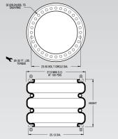 China W01-358-7304 Firestone Air Spring Style 321 Replacement 27.9 MAX O.D. AT 100 PSIG for sale
