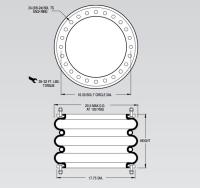 China FT 1330-35 RS Flange Ring Bolt Circle DIA 16.50 Triple Convoluted Air Bag for sale