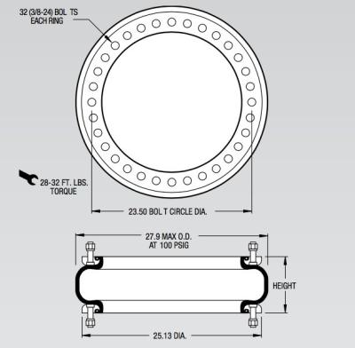 China FS 2870-16 RS Germany CONTITECH Industrial Air Spring High Strength Construction Firestone W01-358-7737 for sale
