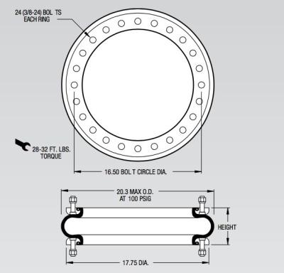 China FS 1330-11 RS Industrial Air Spring Shocks Firestone W01-358-7197 for sale