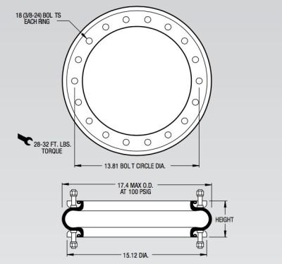 China W01-358-7478 Firestone Industrial Air Spring W01-358-0119 Rubber Bellows W01-358-7477 for sale