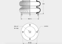 China 255322CY-3 Industrial Air Spring Triple Convolutions With Stamped Flange and Plate for sale