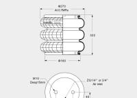 China 255322J-3 Industrial Air Spring Triple Convolutions Air Lift Bag​ 0.7Mpa Max 270mm for sale