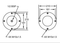 China DUNLOP SP 2623 10X1 Steel Double Convoluted Air Bag W01-R58-4057 for sale